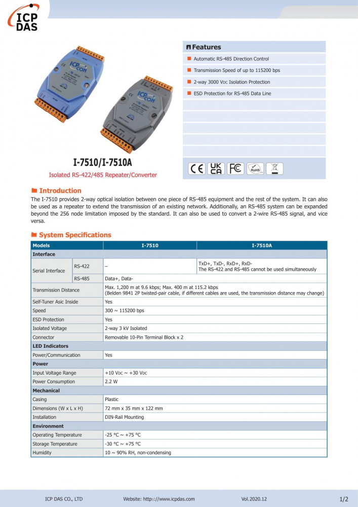 I-7510 technical document page 1