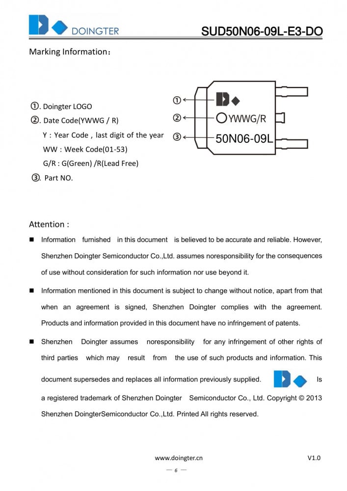 SUD50N06-09L-E3-DO datasheet page 6