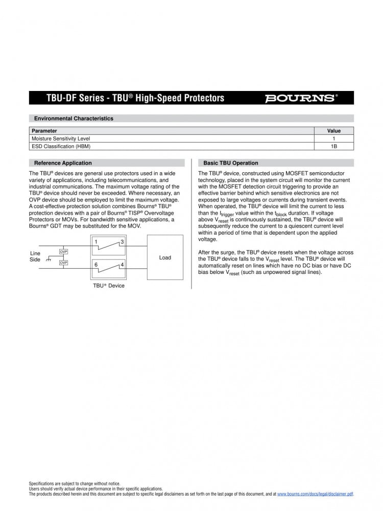 TBU-DF series datasheet page 2