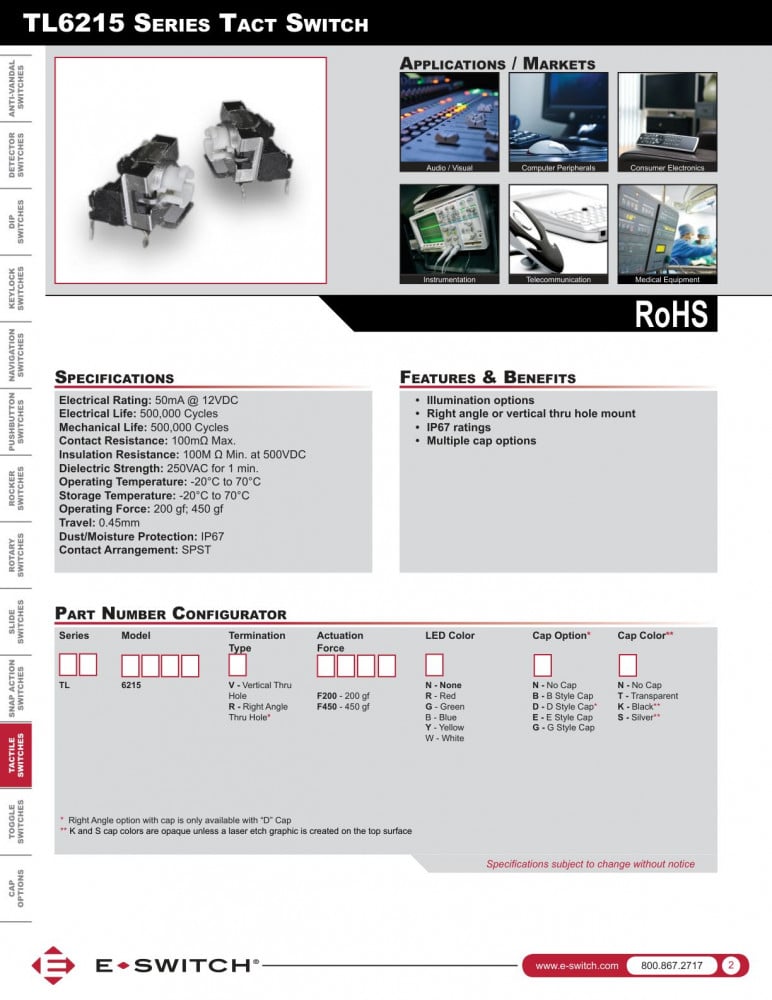 TL6215 series technical document page 1