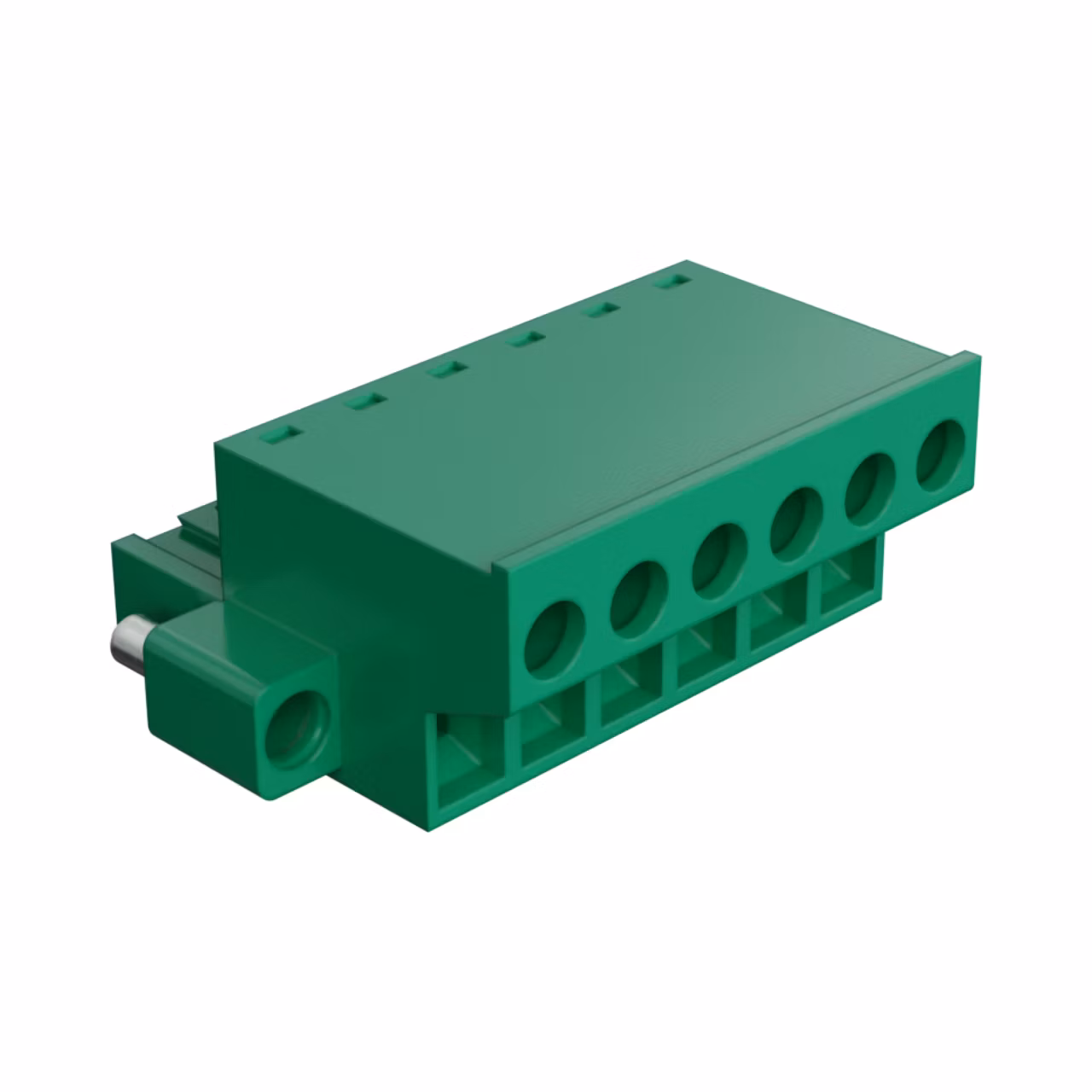 5.00mm Pitch Eurostyle 45° Angle PCB Header, Open Ends, 11 Circuits, Green