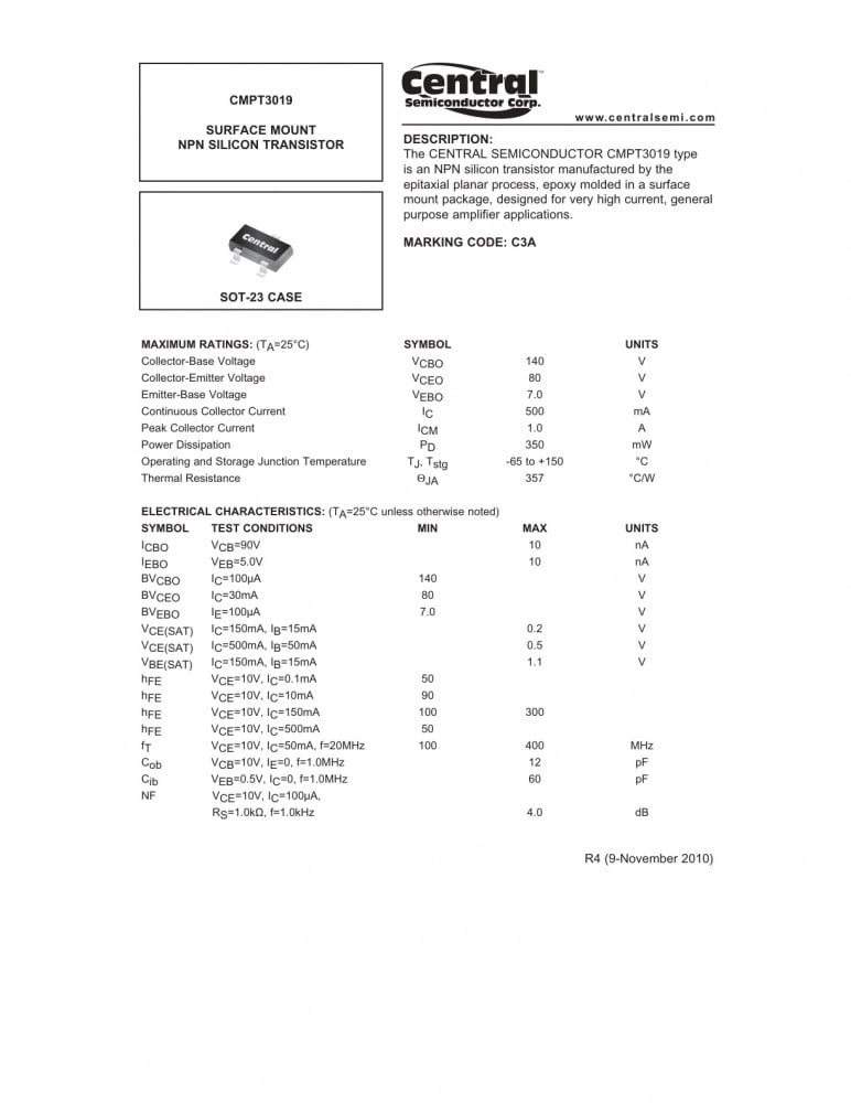 CMPT3019 datasheet page 1
