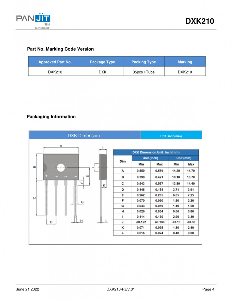 DXK210 datasheet page 4