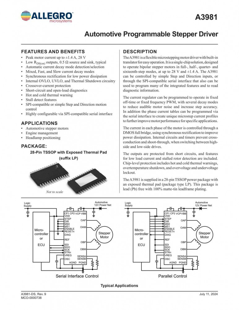 A3981 technical document, page 1
