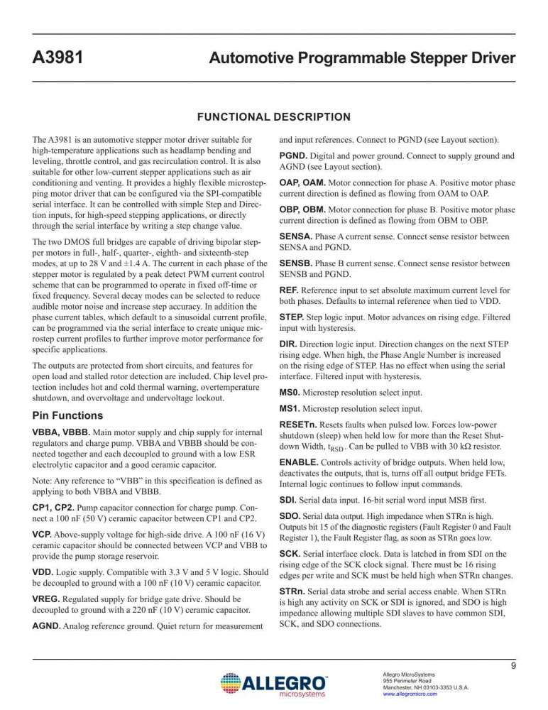 A3981 technical document, page 9
