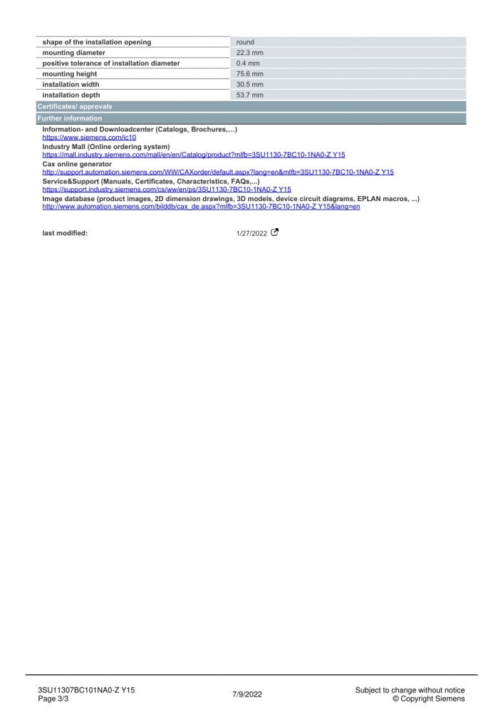 SIEMENS A6X30143663 technical document page 3