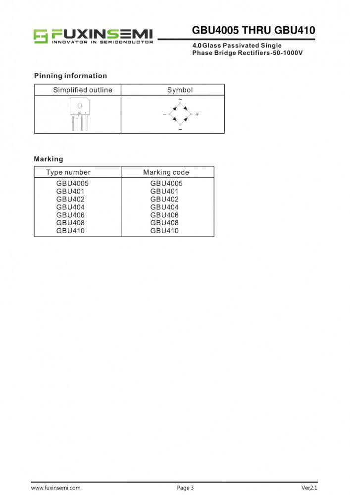 GBU410 datasheet page 3