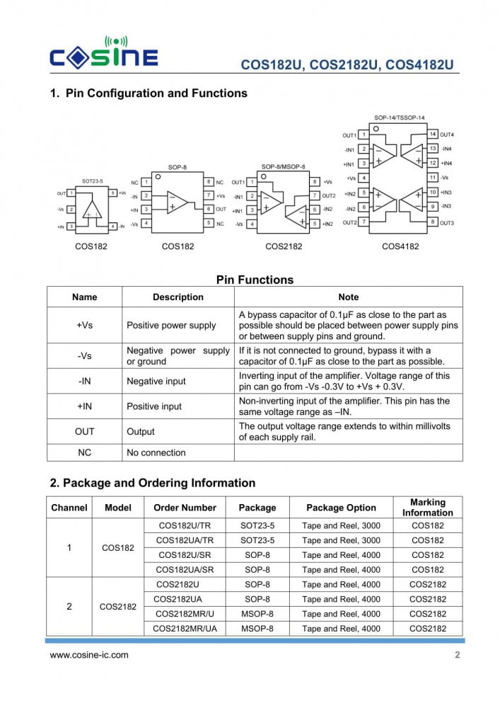 COS2182U datasheet page 2