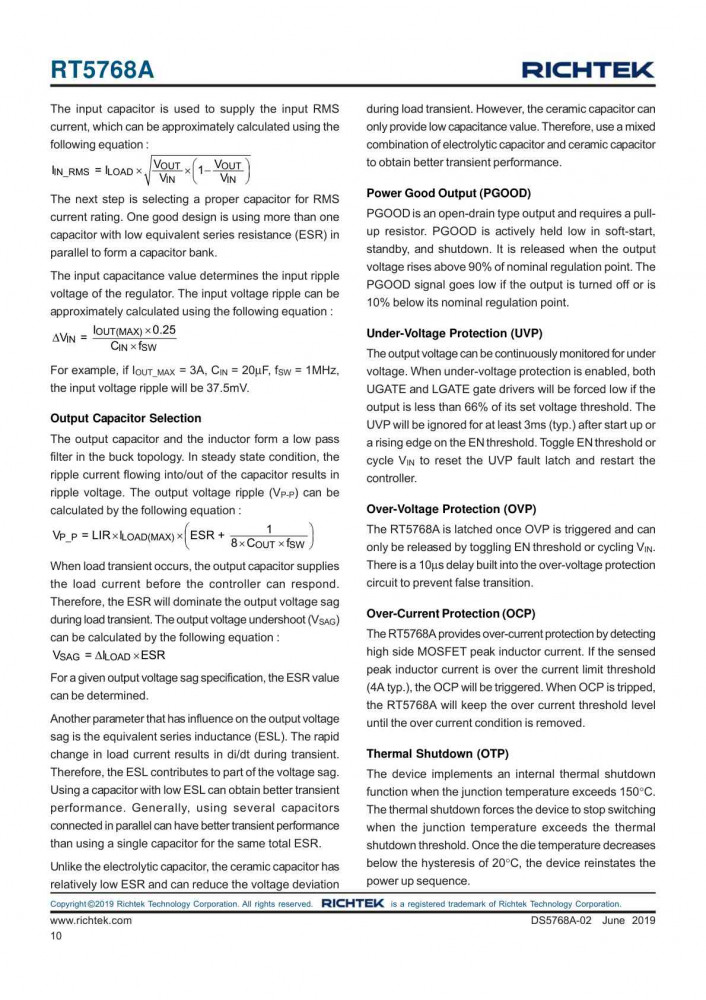 RT5768AGQW datasheet page 10