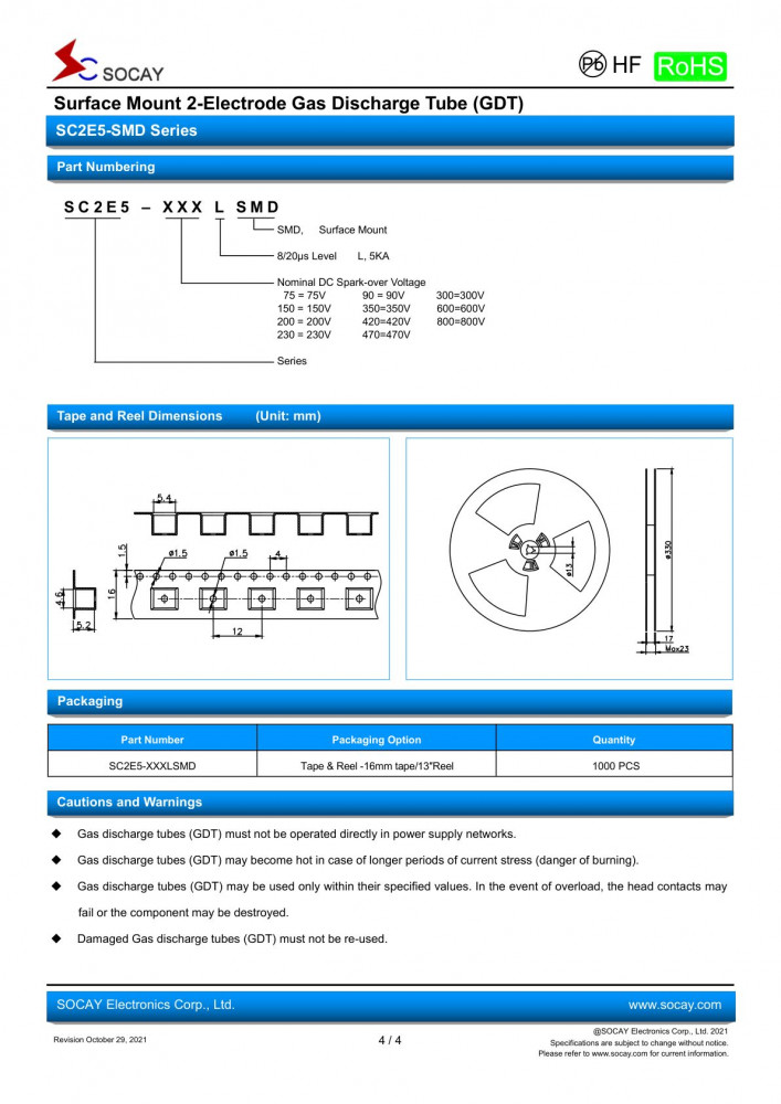 SC2E5-SMD technical document page 4