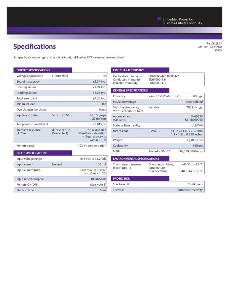 SMT15F-12S1V8 datasheet page 2