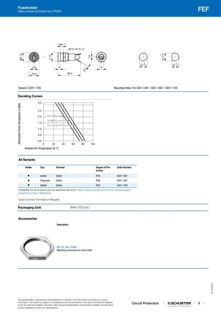 SCHURTER 0031.1085 technical document page 3