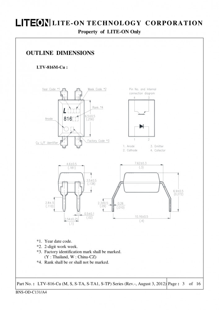LTV-816 datasheet page 3