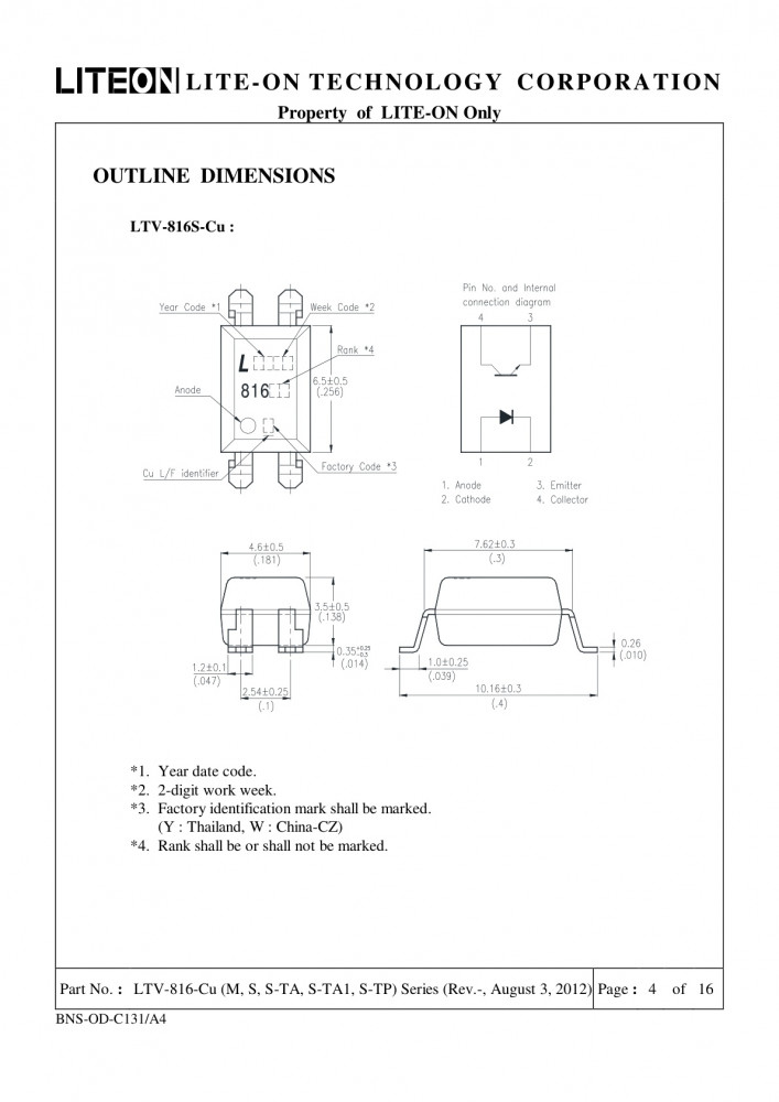 LTV-816 datasheet page 4