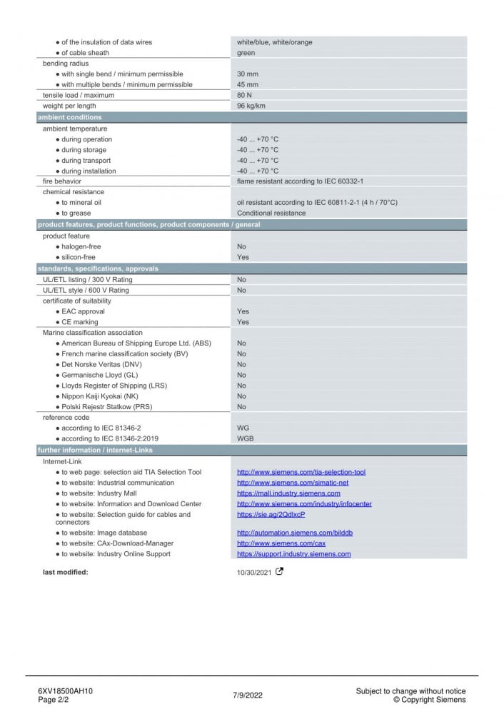 6XV18500AH10 technical document page 2
