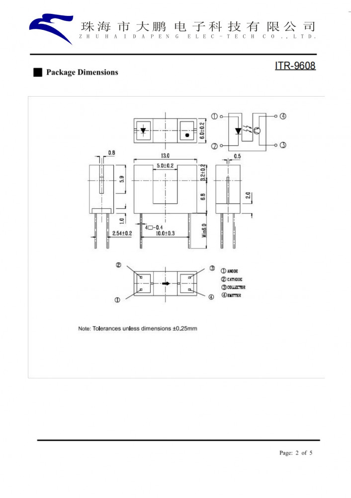 DP-ITR9608 datasheet page 2
