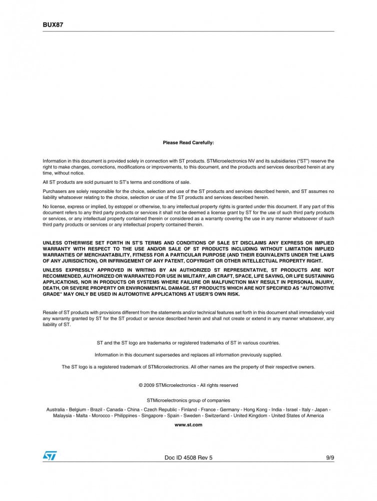BUX87 datasheet page 9