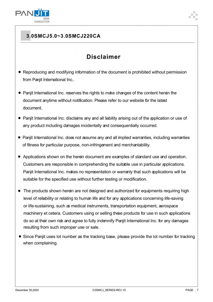PANJIT TVS datasheet page 7