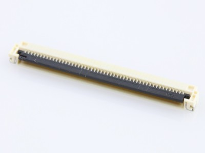 0.50mm Pitch Easy-On FFC/FPC Connector, 1.30mm Height, Right-Angle, Surface Mount, ZIF, Bottom Contact Style, 40 Circuits