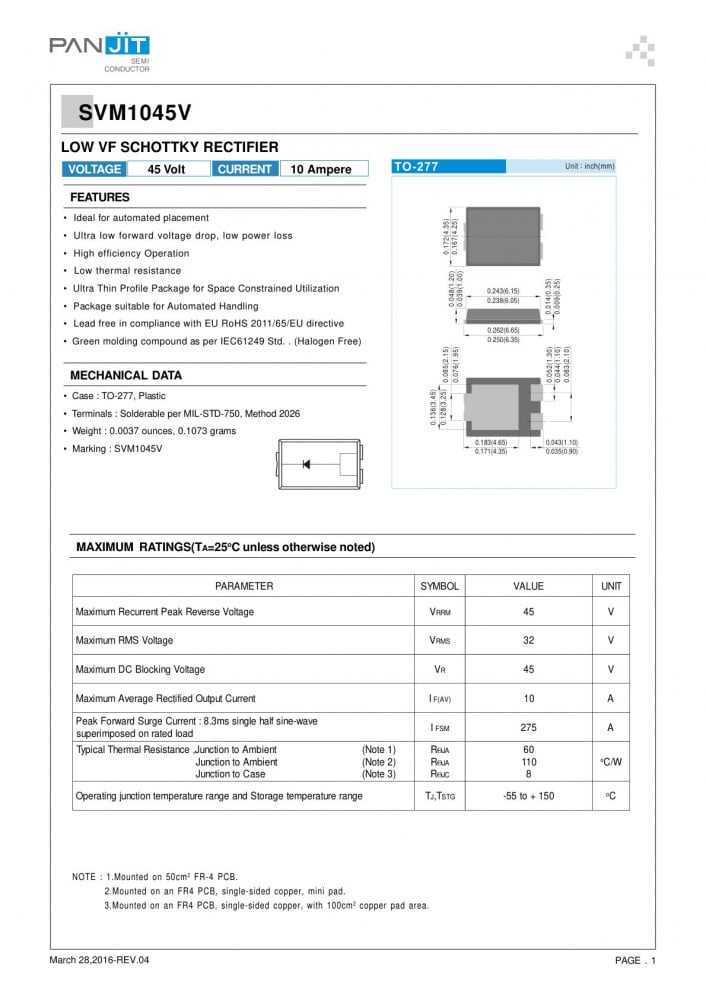 SVM1045V datasheet page 1