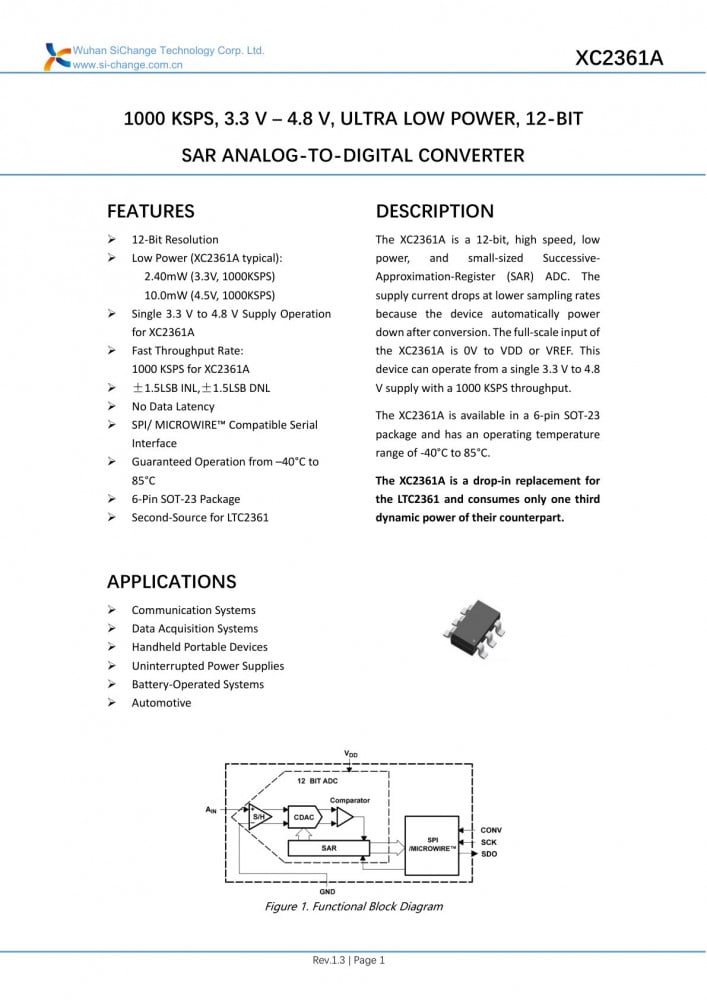 XC2361A datasheet page 1