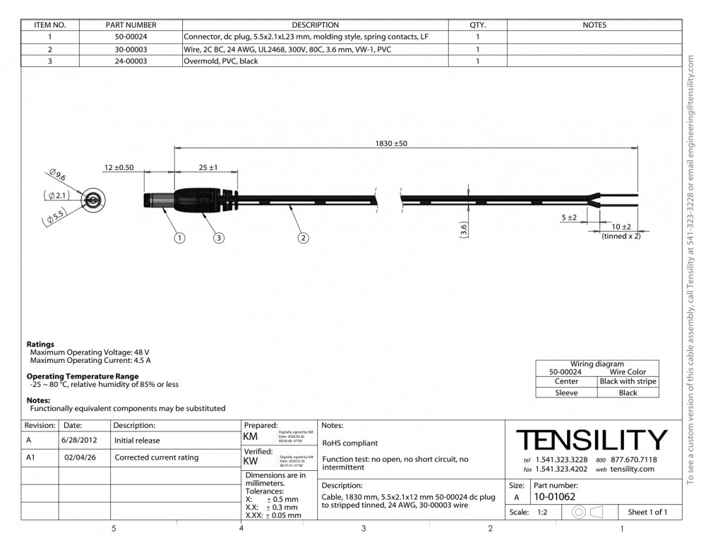 Tensility International 10-01062 product drawing