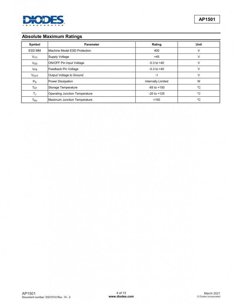 AP1501 datasheet page 4