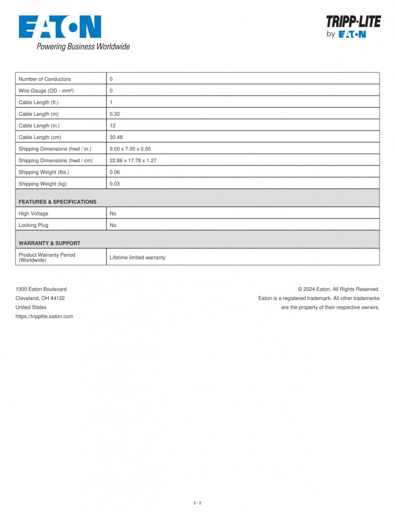 EATON P948-12I product documentation page 2