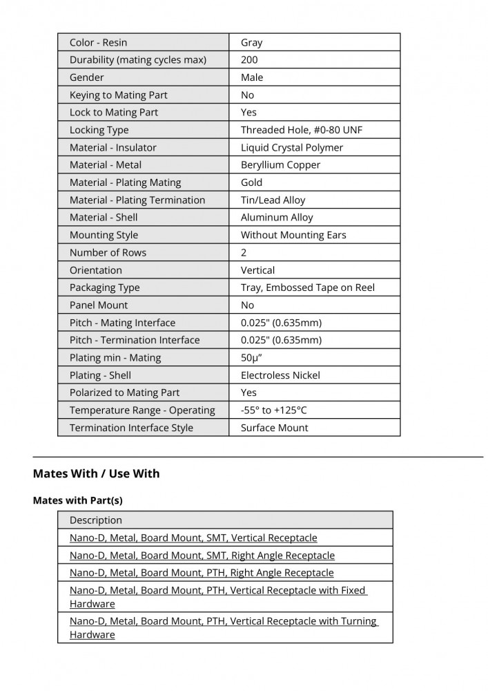 Technical document page 2 for NK-2A2-065-125-TH00
