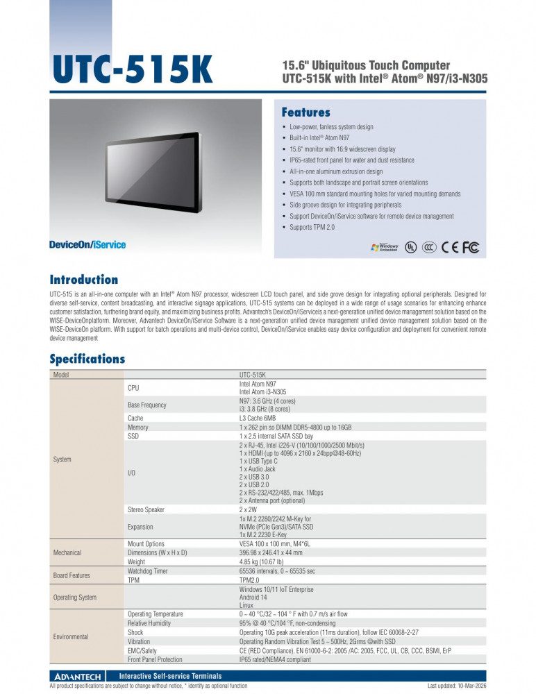UTC-515K technical document image, page 1