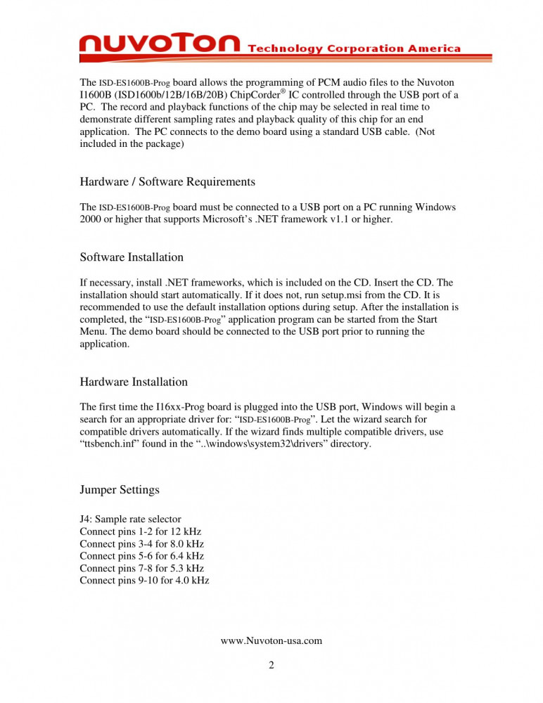 ISD-ES1600B-PROG guide page 2