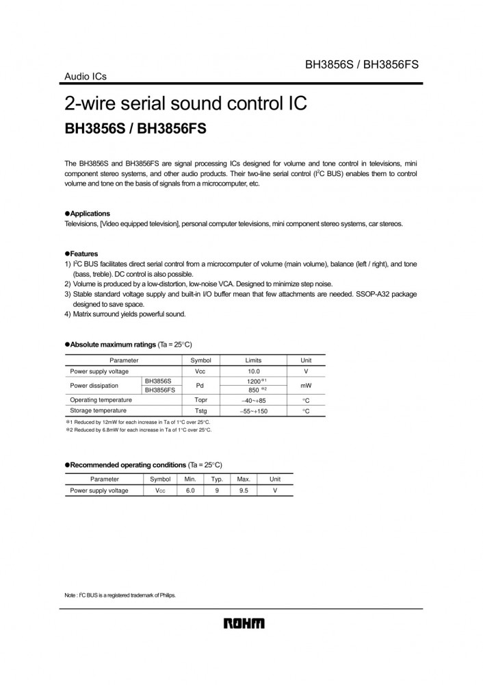 BH3856FS-E2 datasheet page 1
