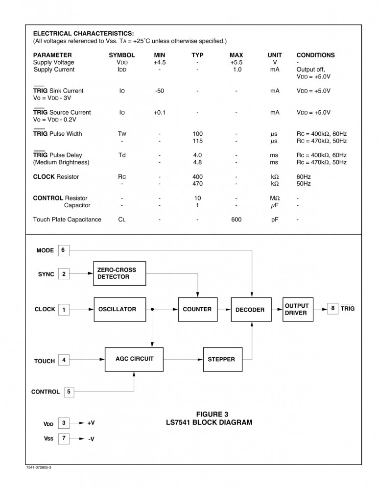 LS7541-S datasheet page 3