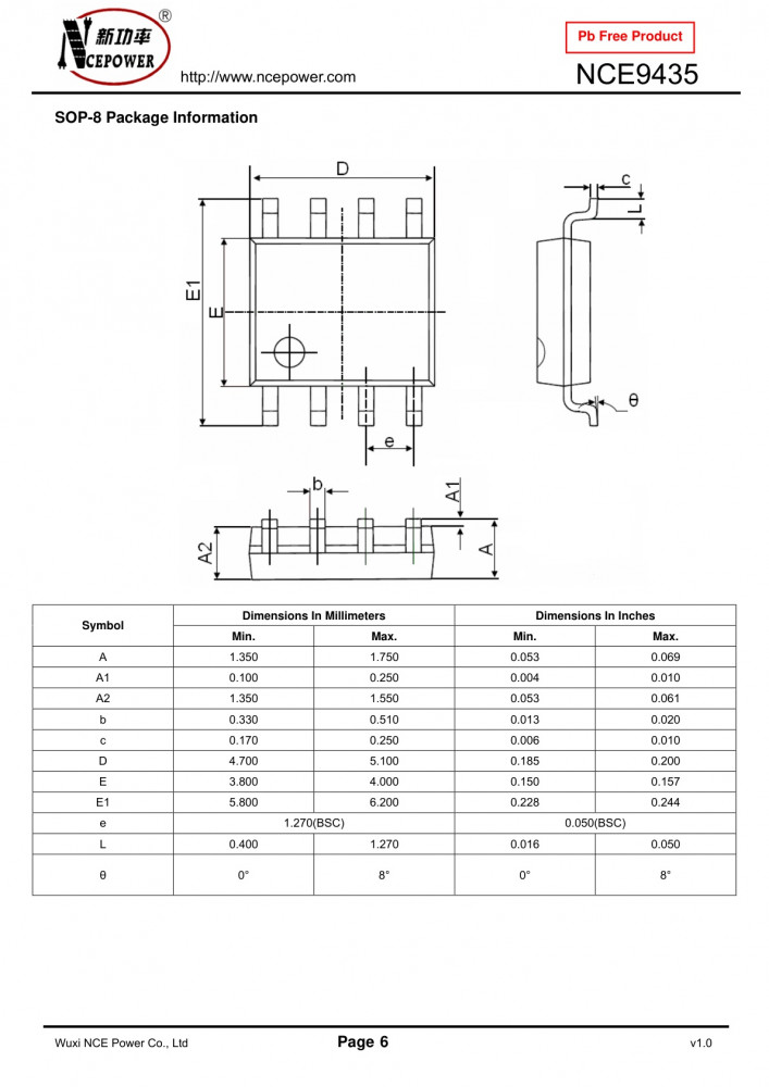 NCE9435 datasheet page 6