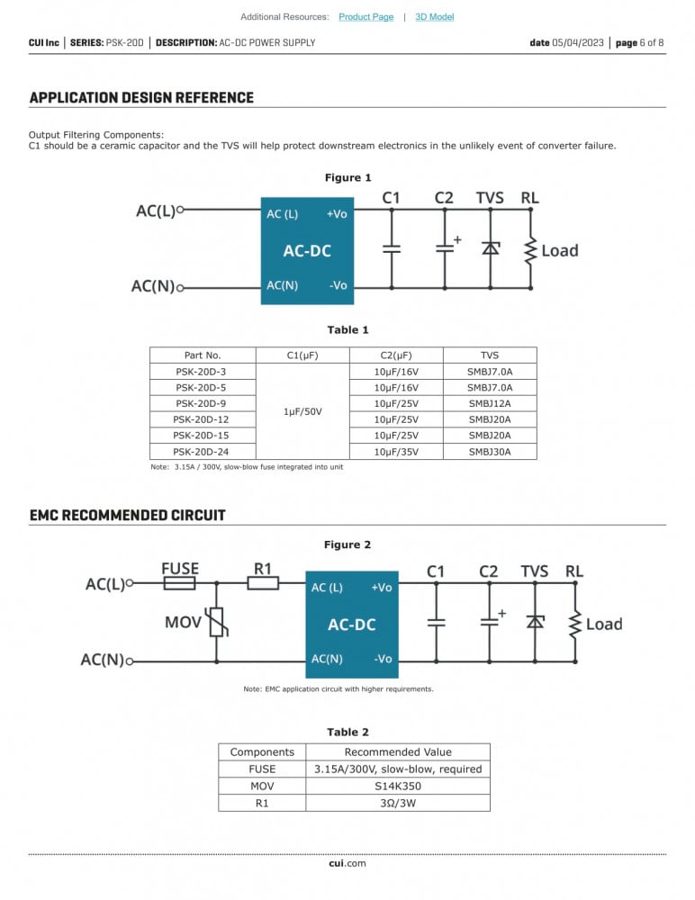 PSK-20D datasheet page 6