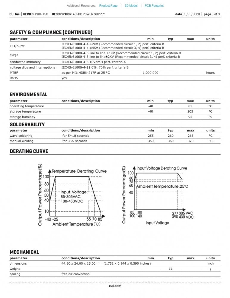 CUI PBO-15C-12 datasheet page 3