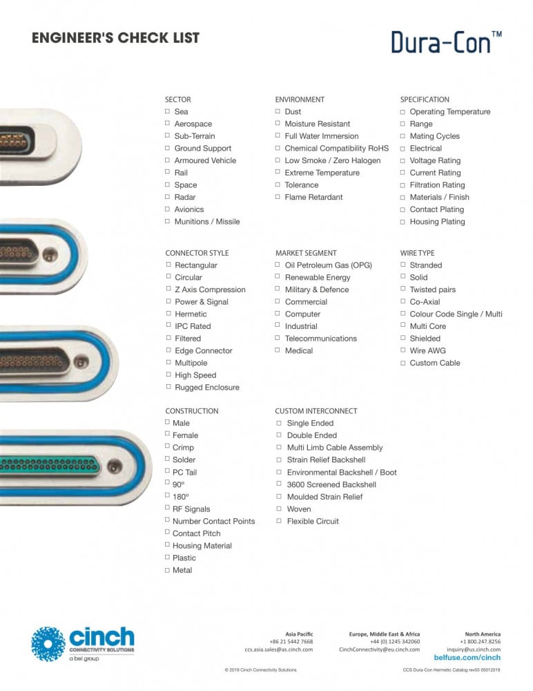 CINCH Dura-Con hermetic connector catalog page 6