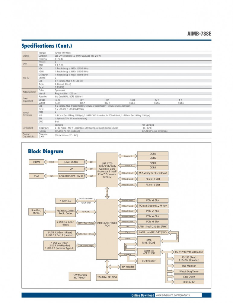 AIMB-788E technical document page 2