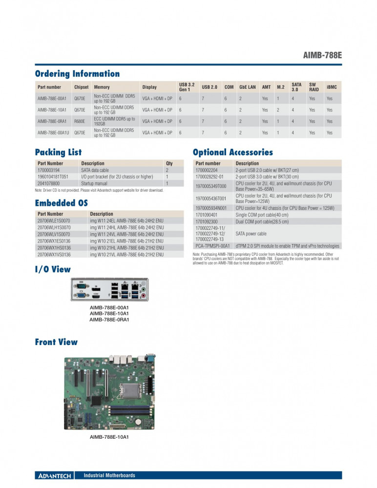 AIMB-788E technical document page 3