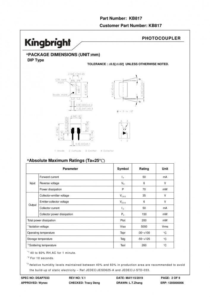 KB817 datasheet page 2