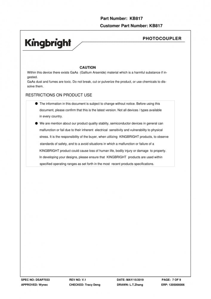 KB817 datasheet page 7