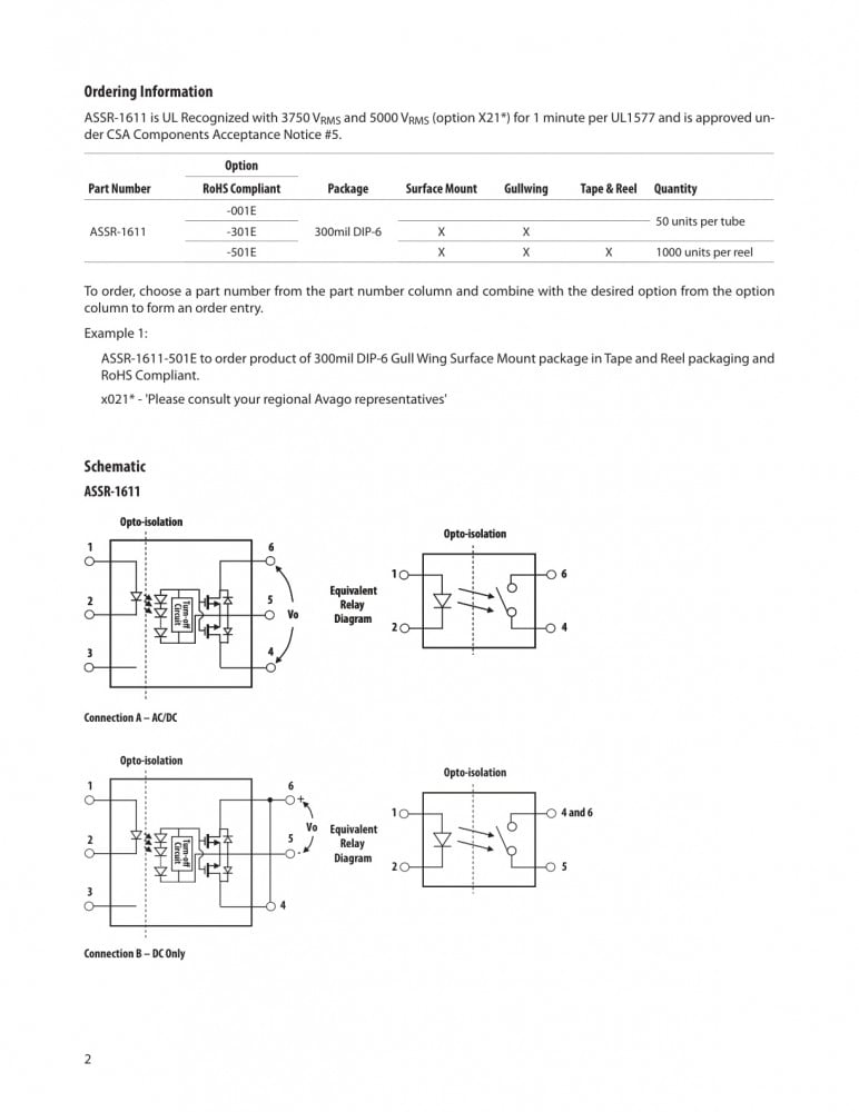 ASSR-1611-501E datasheet page 2