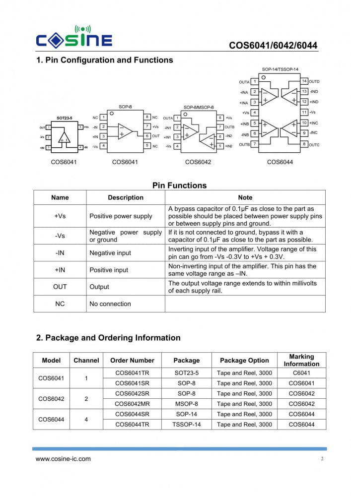 COS6042SR datasheet page 2