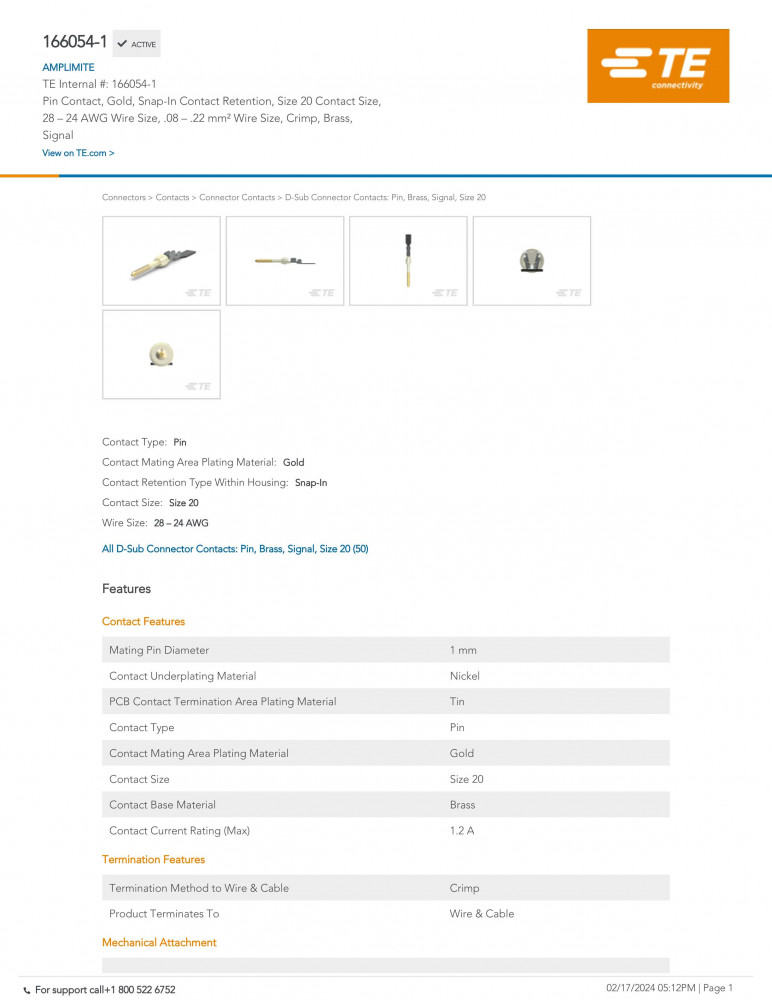 166054-1 technical document page 1