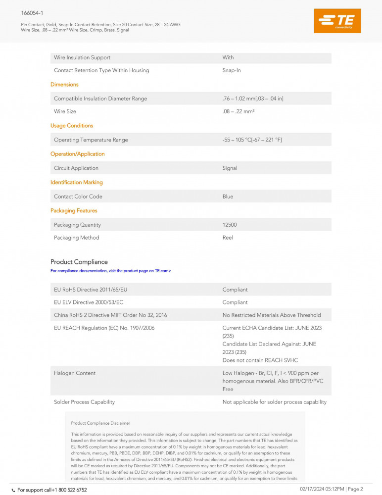 166054-1 technical document page 2