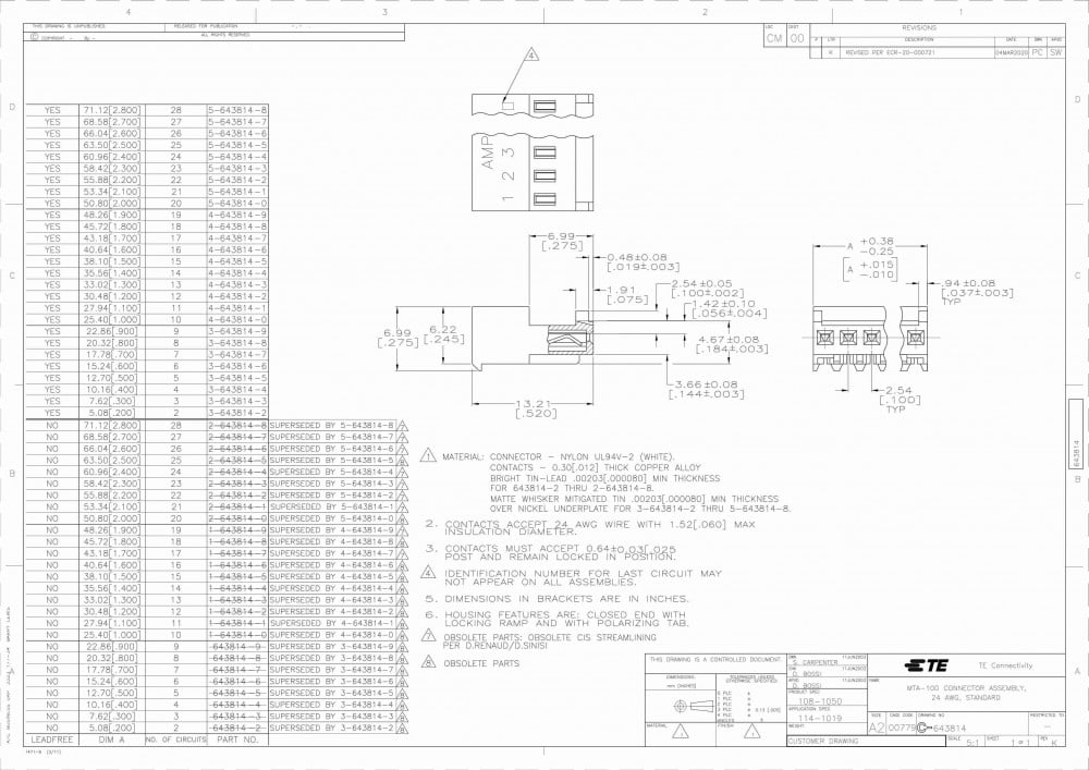 TE Connectivity 3-643814-4 technical drawing preview