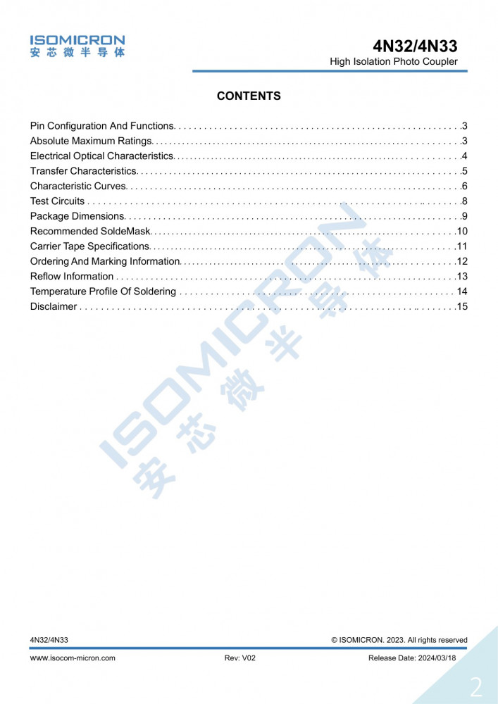 4N32-000E-AXW datasheet page 2