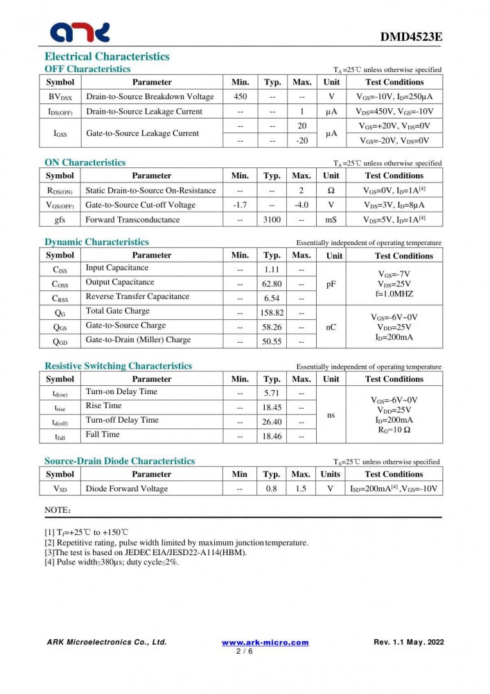 DMD4523E datasheet page 2