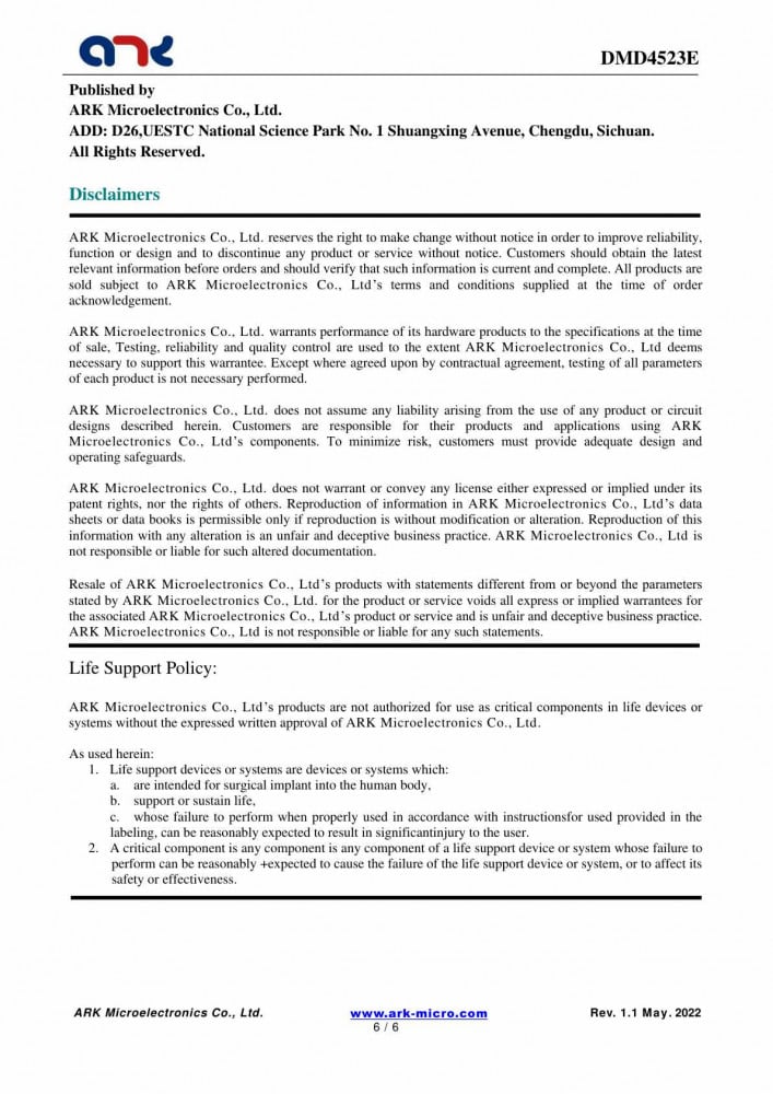 DMD4523E datasheet page 6