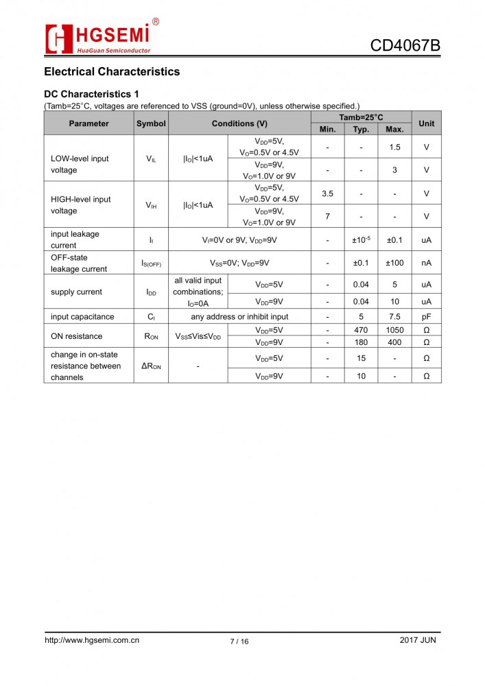 CD4067BMT/TR datasheet page 7